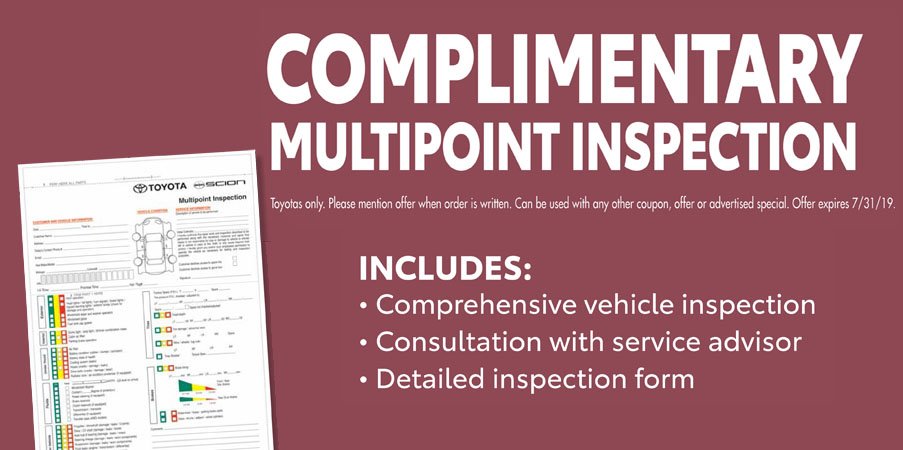 July 2019 Multi-Point Inspection | Washington DC Toyota Dealers Service